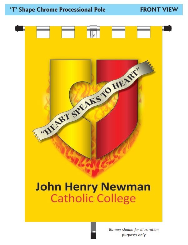 Processional Banner, Chrome Pole (5ft) and Chrome Stand